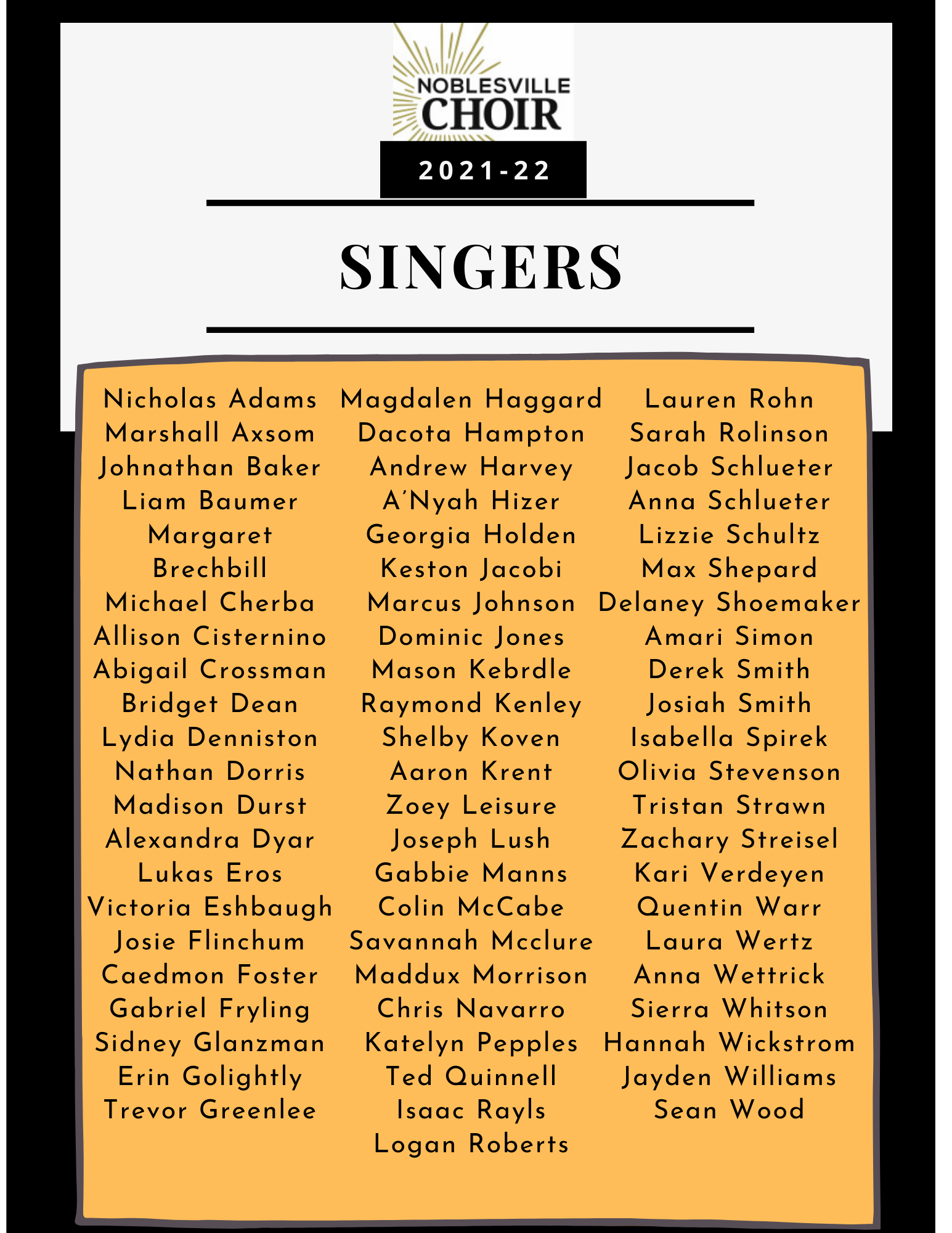 Singers – Noblesville High School Choir Parent Organization